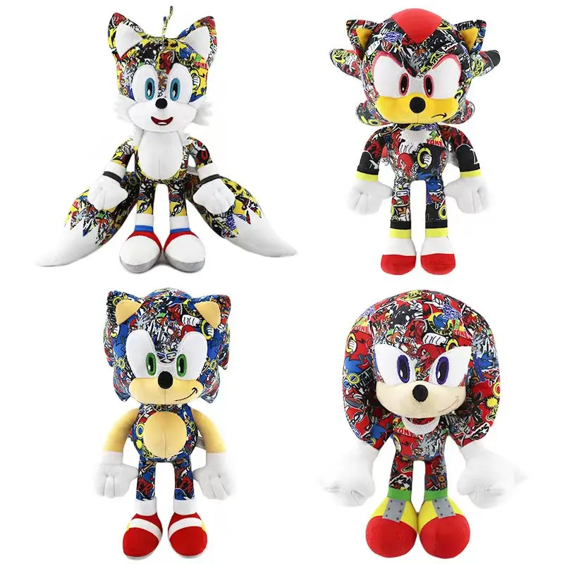 Juguetes de peluche con estampado policromático de Sonic Vintage ...