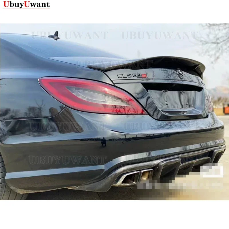 W218 Carbon Fiber Rear Trunk Boot Spoiler For 2012 - 2018 CLS Class ...