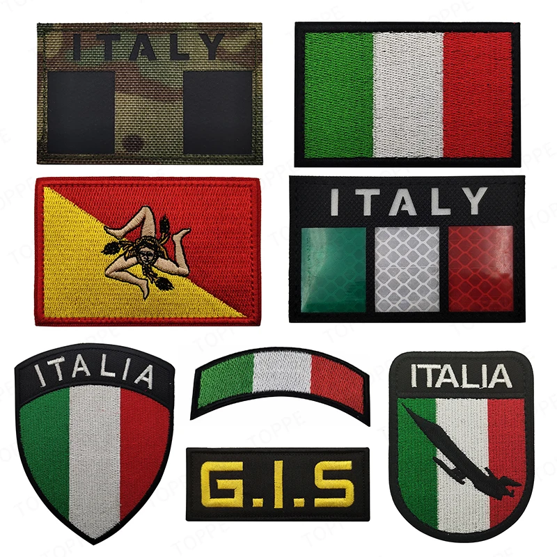 Italy-Flag-Patches-Sicily-Sardinia-Sicilia-Emblems-Appliques-Italian-Shield-Rubber-pvc ...