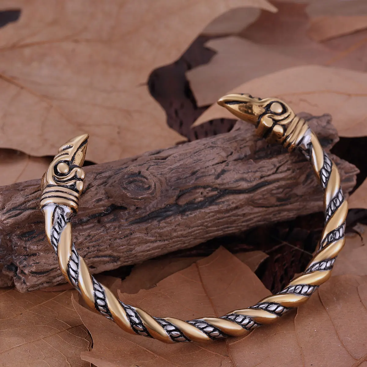 Vikings-Stainless-Steel-Raven-Head-Bangle-Jewelry-Men-s-Biker-Punk-Hip ...