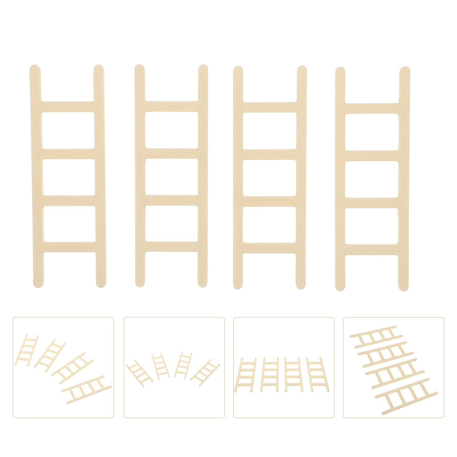 4-Pcs-Mini-Ladder-Miniture-Decoration-Simulation-Wooden-House-Supply ...