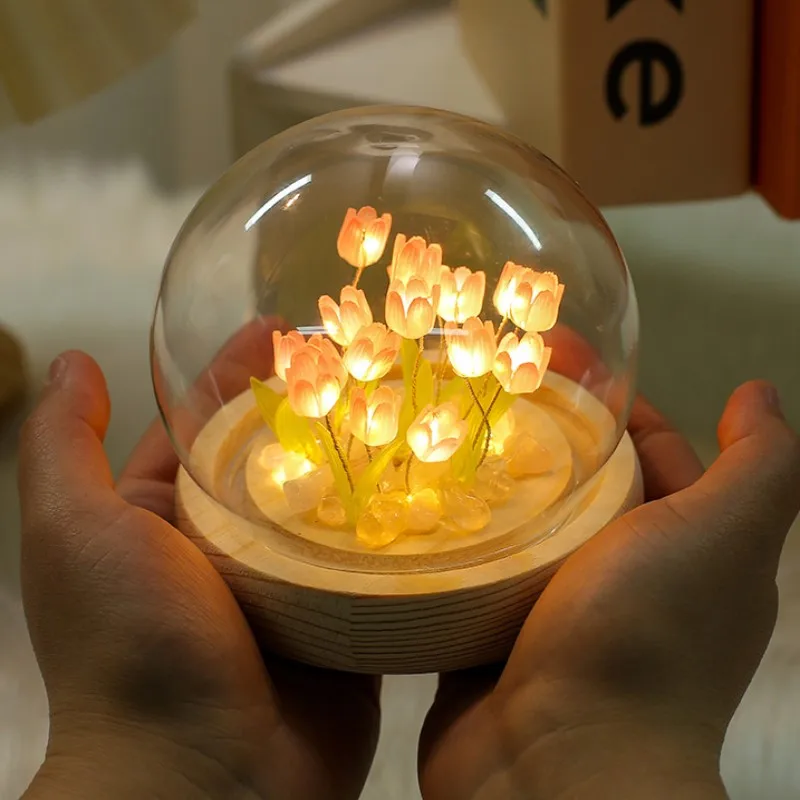Rom-ntico-LED-Tulip-Night-Light-Simula-o-Flower-Table-Lamp-Decora-o-de ...