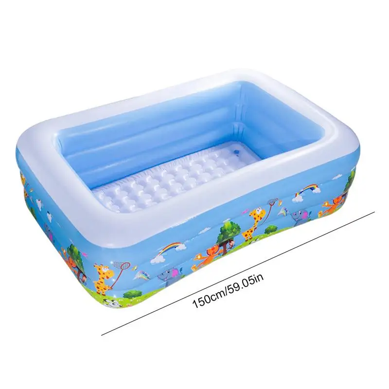 1-2-1-5M-Blue-Square-Inflatable-Children-s-Baby-Water-Swimming-Pool-Air ...