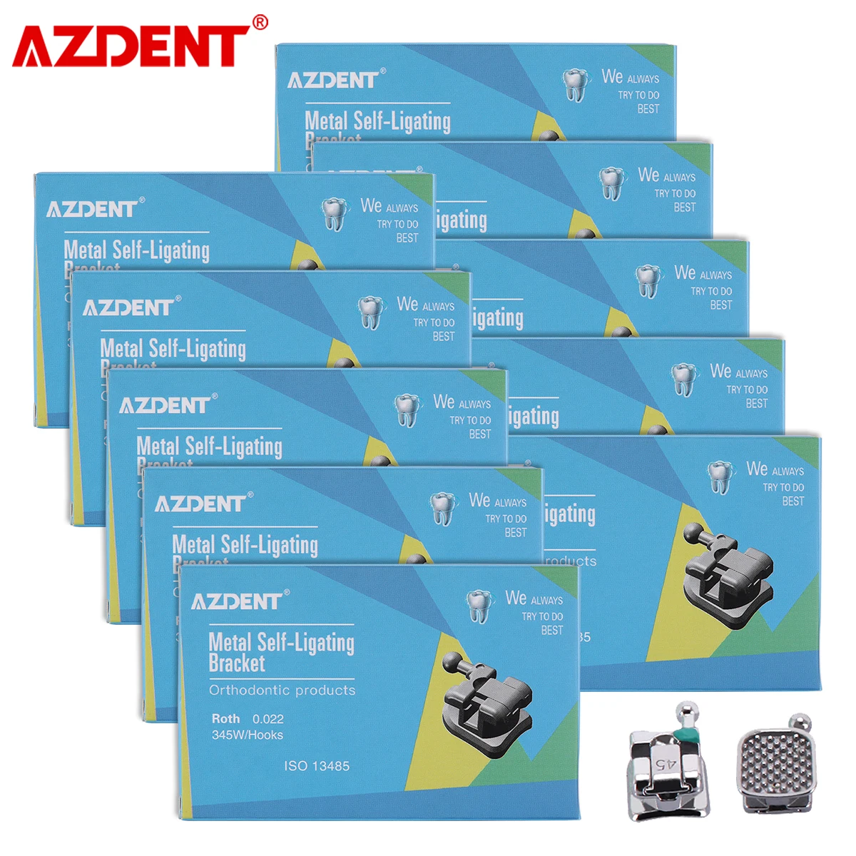 AZDENT-10-Boxes-Dental-Bracket-Orthodontic-Braces-Passive-Self-Ligating ...