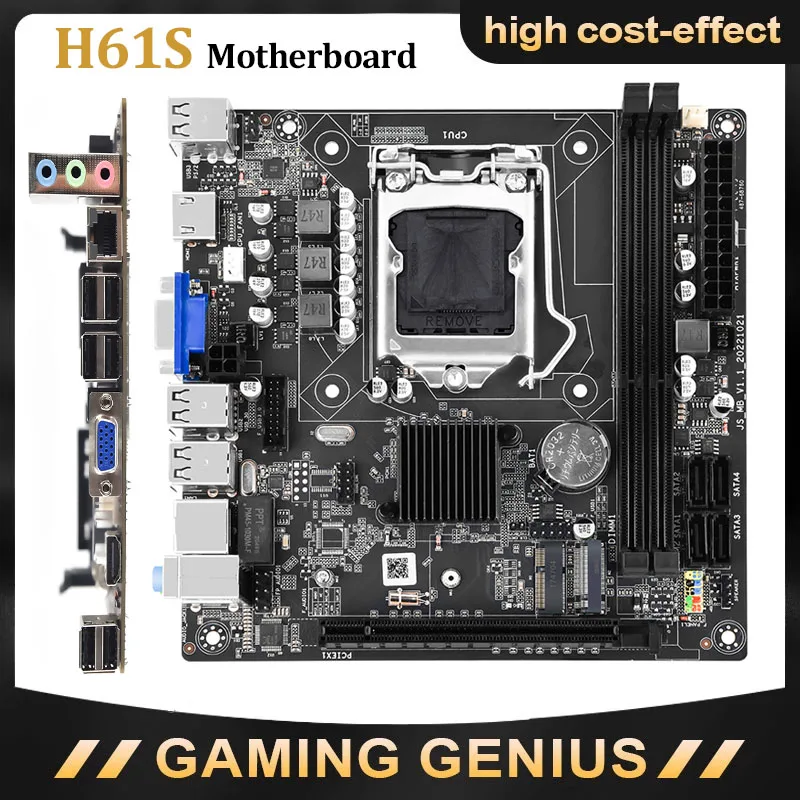 H61 Desktop Motherboard Lga1155 Ddr3 Max 16gb Memory With Nvme / Wifi M.2 Interface Core I3 I5 ...