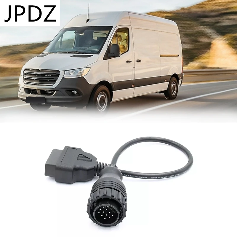 OBD 2 Connector for Mercedes Benz Sprinter 14 Pin to 16 Pin to OBD2 Car ...