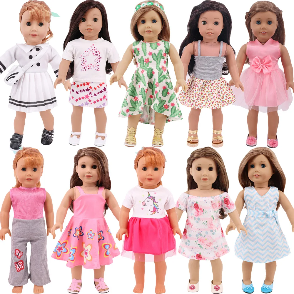 Baby Girls Dress Dolls Clothes Daily Fashion Dress For 18 inch American ...