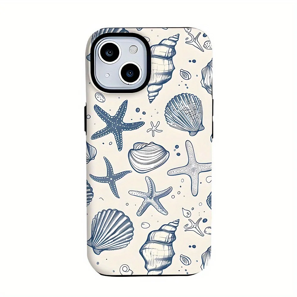 Ocean Shell Conch Pattern Phone Case Suitable for iPhone 17 16 15 14 13 ...