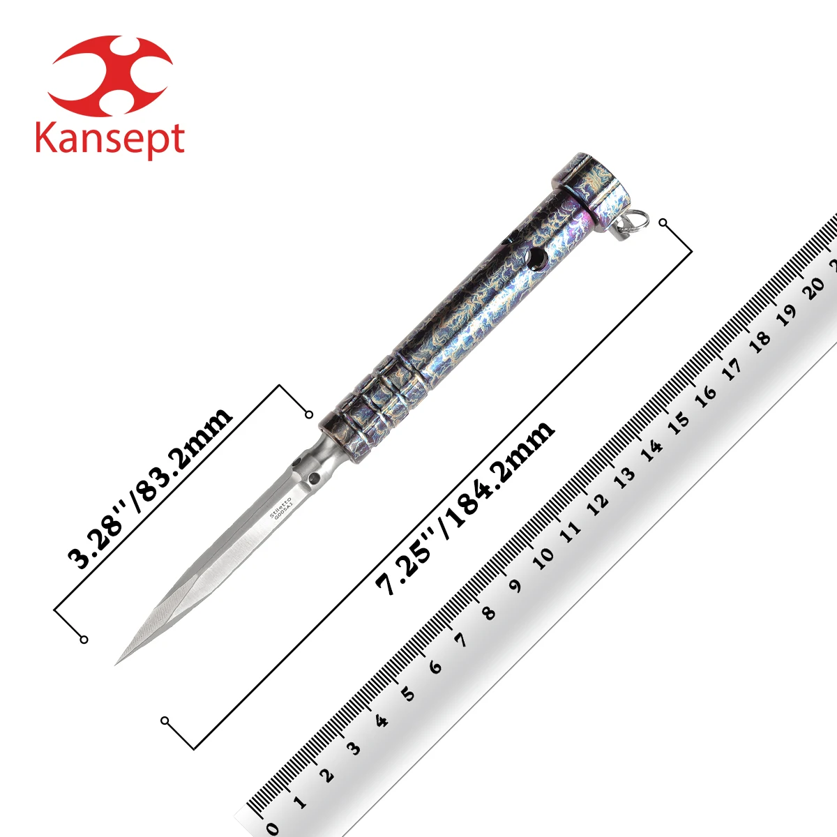 Kansept EDC Gear Stiletto G005 EDC 도구 5CR13 티타늄 핸들이 있는 블레이드 Marco ...
