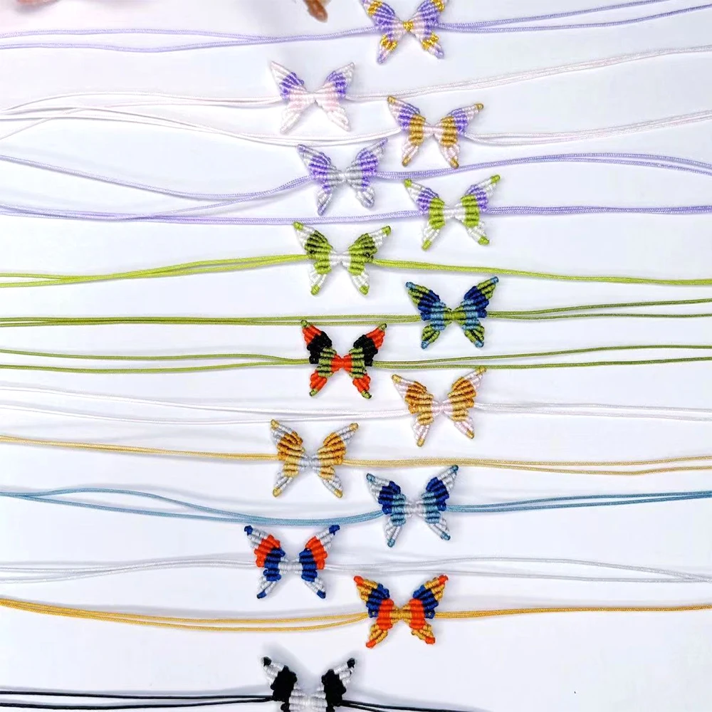 Pair-of-Butterfly-Woven-Bracelet-Colorful-Rope-Adjustable-Size ...