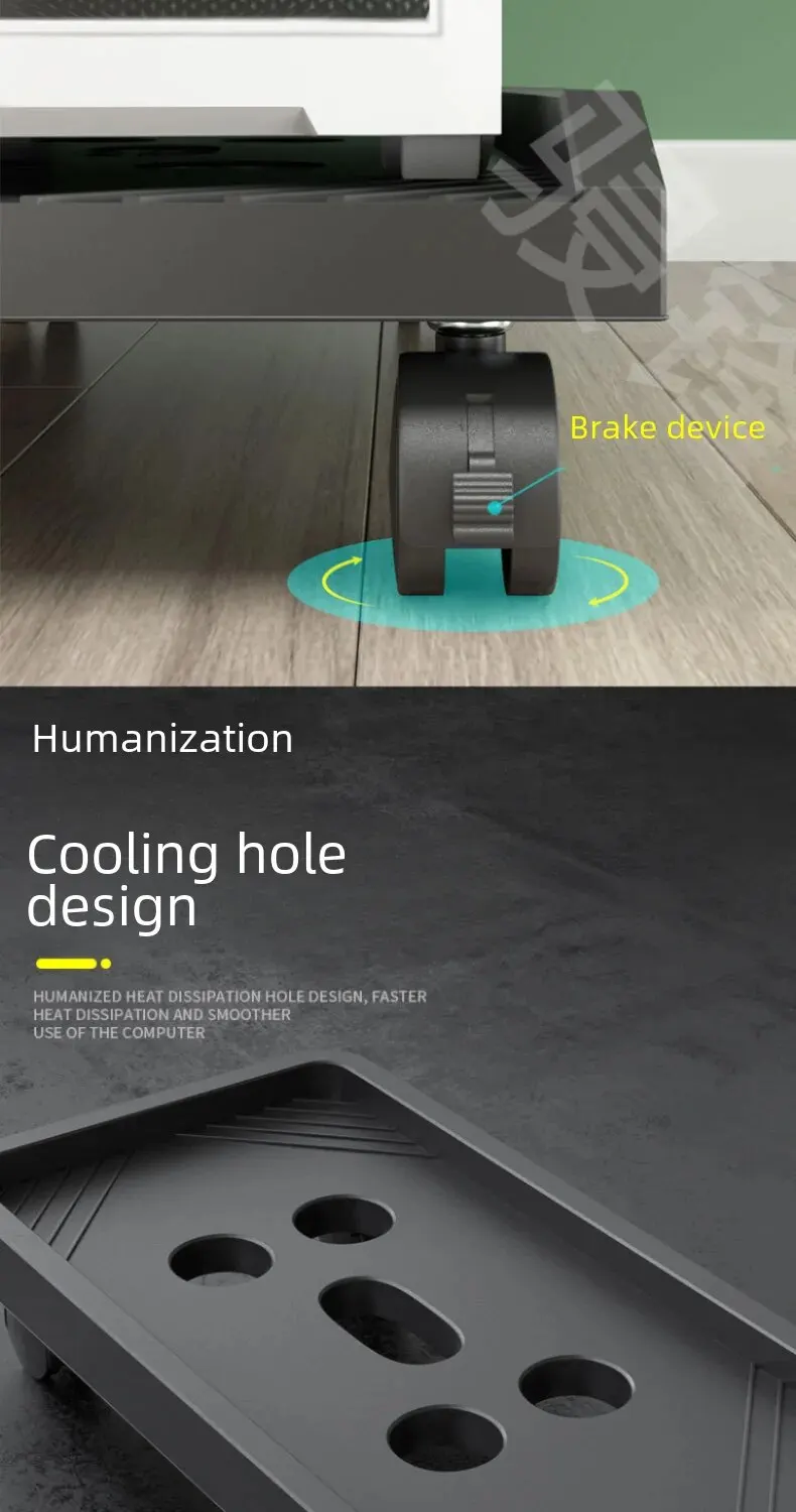 70mm Thickened Plastic Computer Case Holder Portable Universal Rolling ...