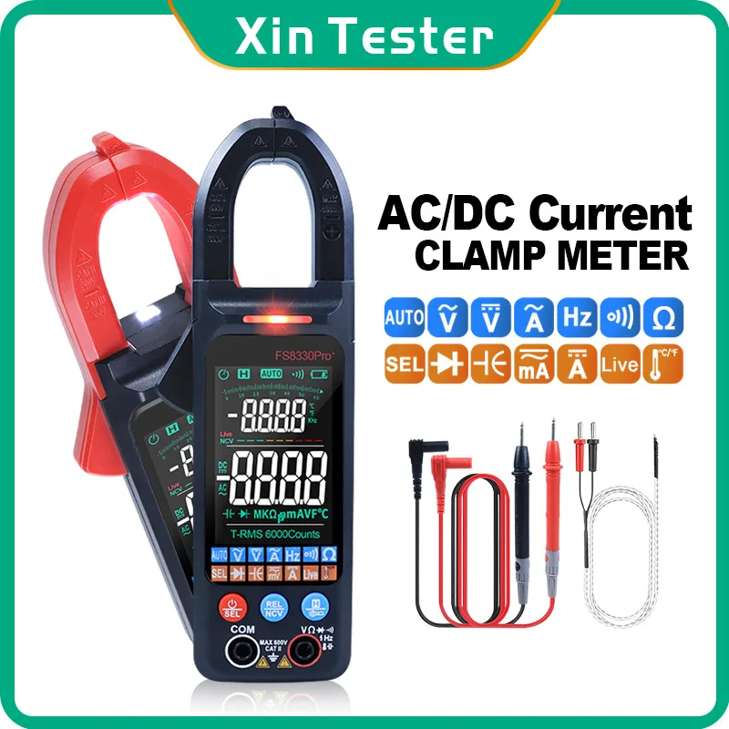 Xin Tester DC/AC Current Digital Clamp Meter 6000 Counts 400A Amp ...