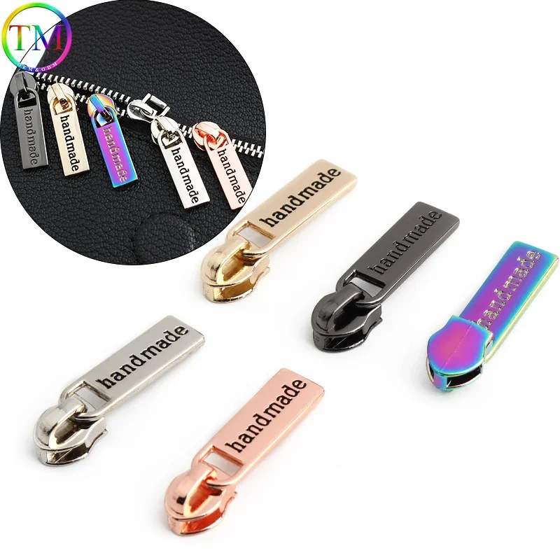 15-100-200PCS-Flat-Handmade-Zipper-Sliders-for-5-Nylon-Zippers-Garment ...