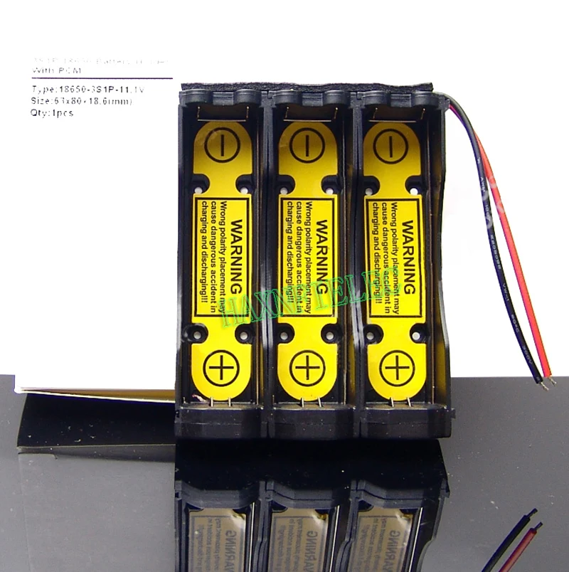 3S1P 11.1V 18650 Battery Holder Storage Box Case 3 Slot Charging with ...