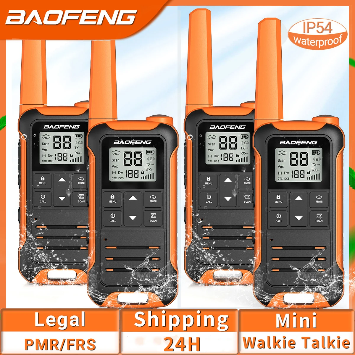 2-4PCS-Baofeng-PMR446-FRS-F22-Mini-Walkie-Talkie-Long-Range-Portable-Profesional-Communication ...