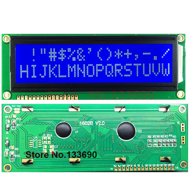 5v Larger Lcd 1602 16*2 16x2 Largest Character Big Size Blue Lcd ...