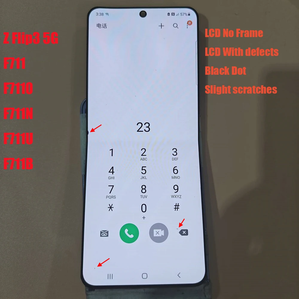 AMOLED-defect-LCD-For-Samsung-Z-Flip-3-5G-LCD-Display-Touch-Screen ...
