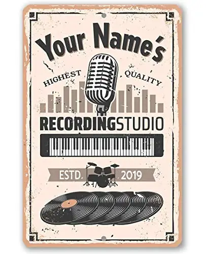 Recording-Studi-Metal-Tin-Sign-Classic-Music-Studio-Decor-Gifts-for ...