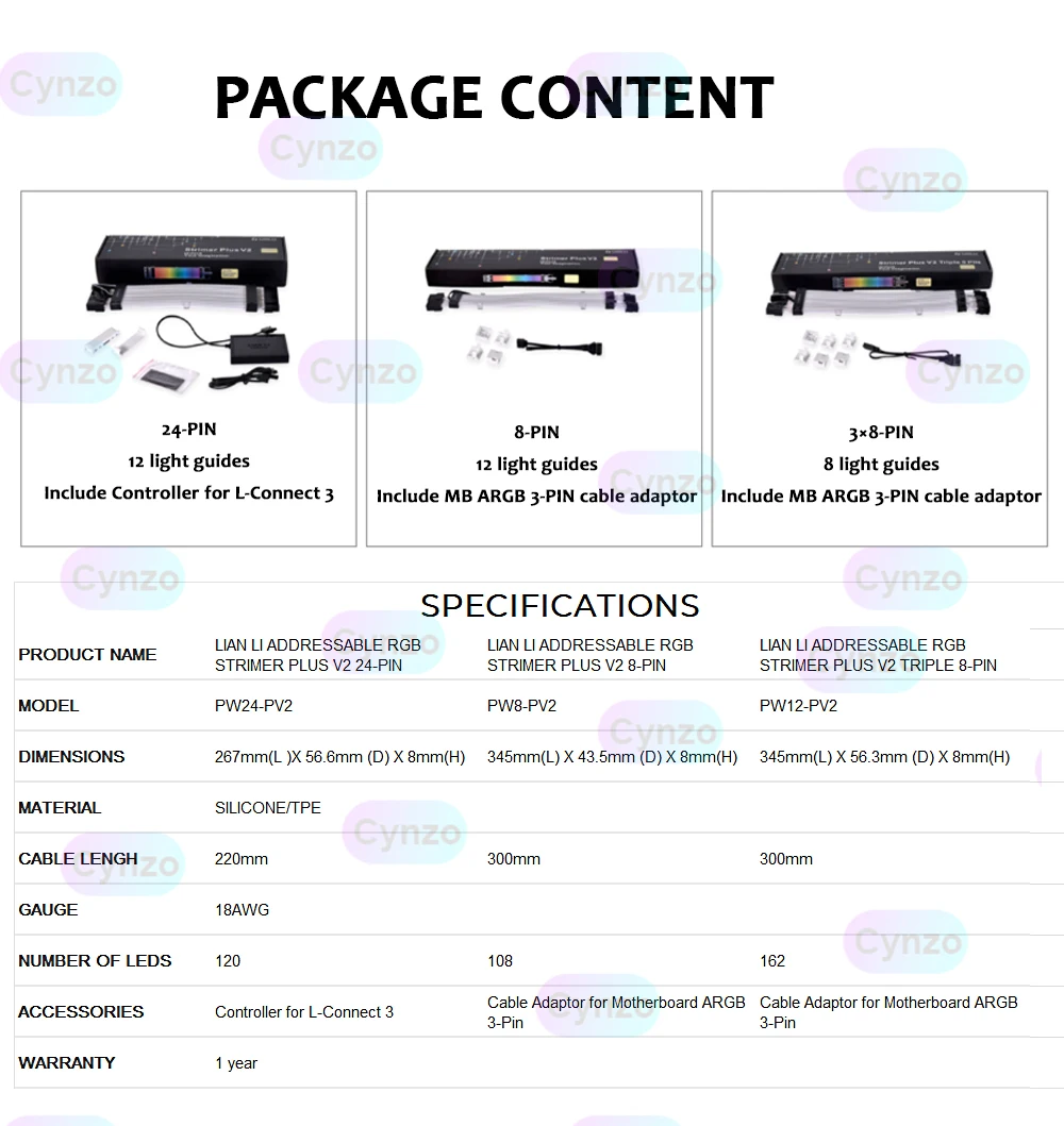 LIAN LI Strimer Plus V2 RGB кабели для ПК | AliExpress