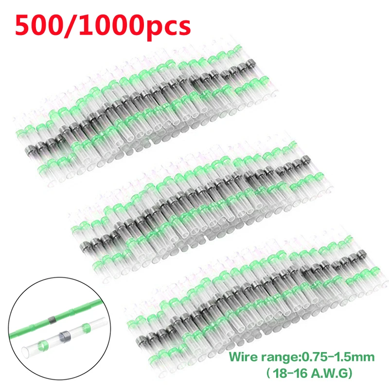 100-1000pcs-Green-Solder-Seal-Wire-Connectors-Waterproof-Heat-Shrink ...