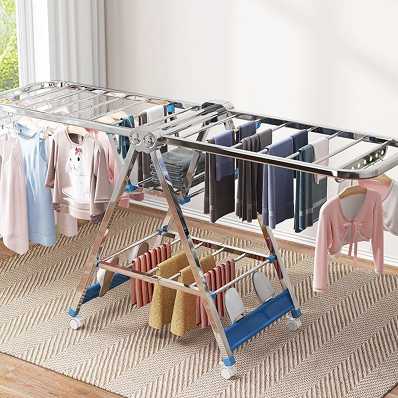 Perchero con soporte de barra para Ropa, perchero portátil para secado ...