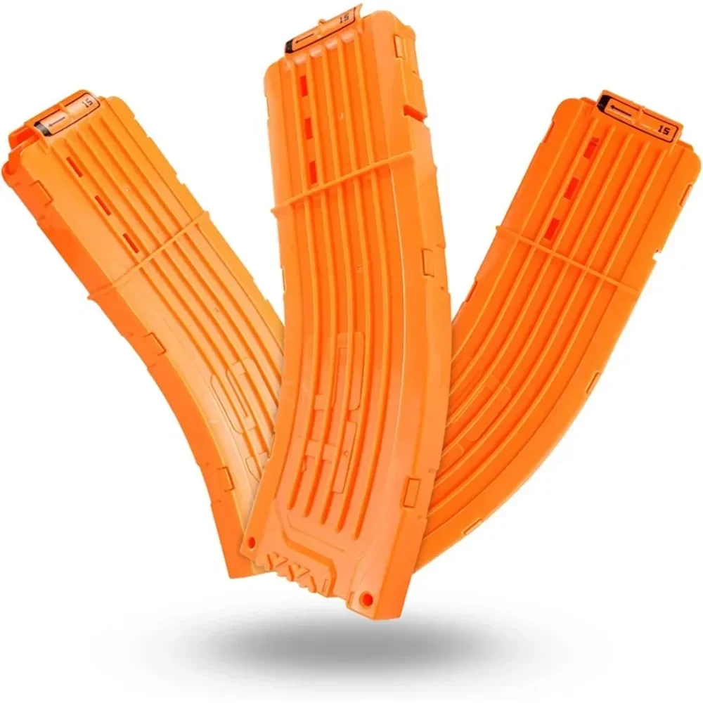 1-3PCS-Orange-15-Darts-Curved-Magazine-Replacement-Banana-Curved-Quick ...