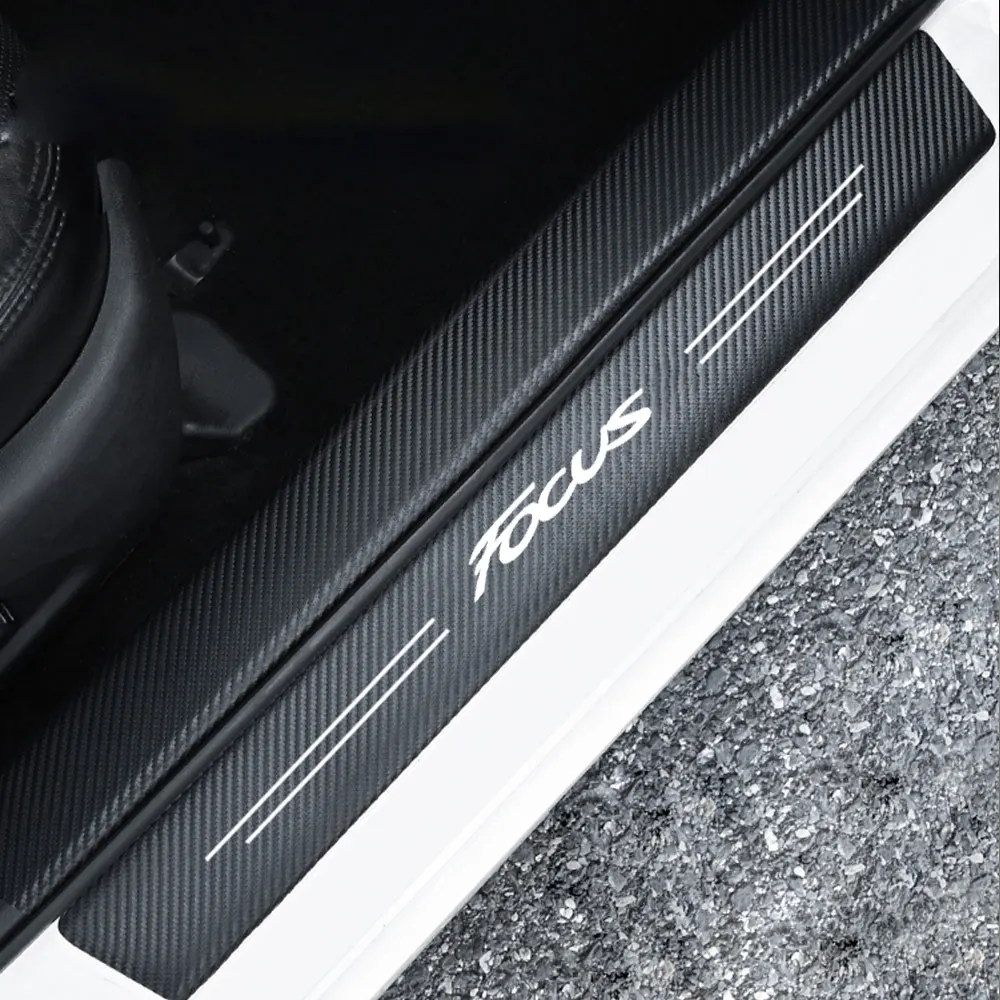 Car Door Sill Carbon Fibre Stickers For Ford Focus 2 MK2 2005 2006 2007 ...