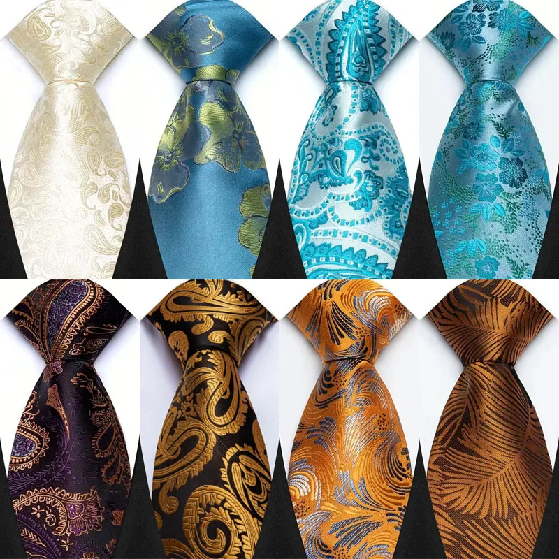 Luxury 8CM Mens Necktie Floral Paisley Classic Ties For Man Groom ...