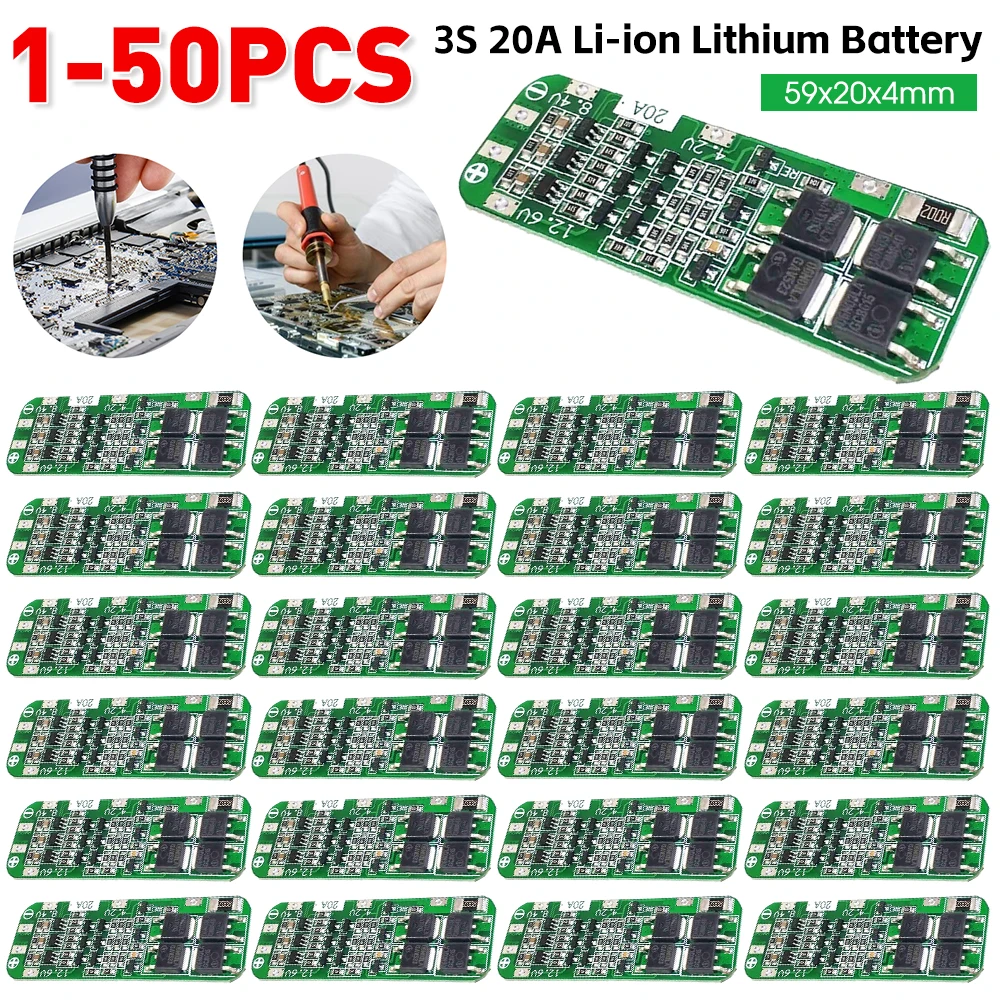 3S 20A Li-ion Lithium Battery 18650 Charger PCB BMS Protection Board ...