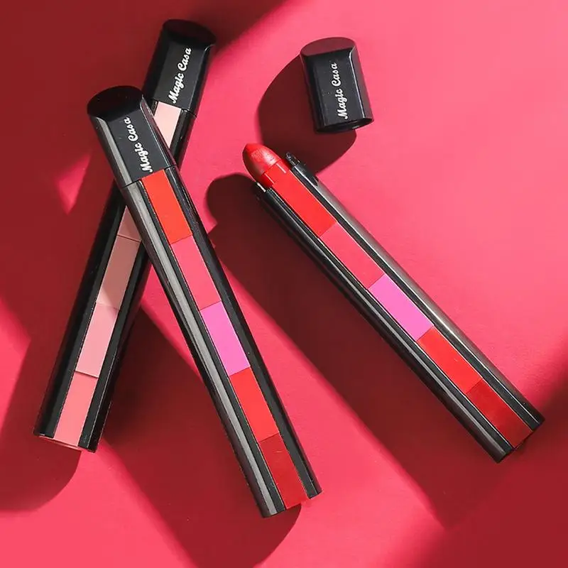 5-Color-In-1-Lip-Long-Lasting-Matte-Lipstick-Stick-Makeup-Velvet ...