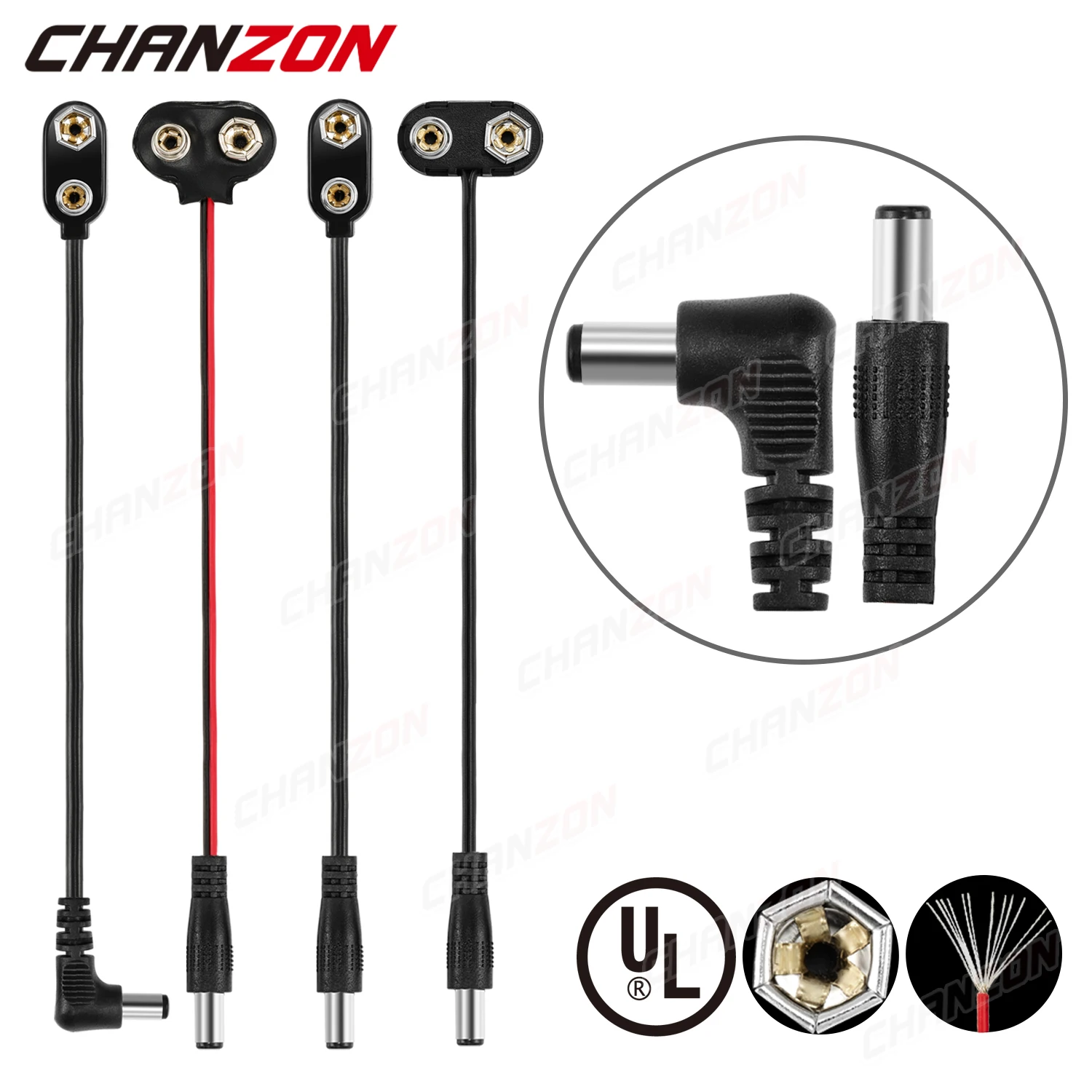 5 Pcs 9v Battery Power Dc Connector Jack Male Arduino Snap Clip Adapter ...