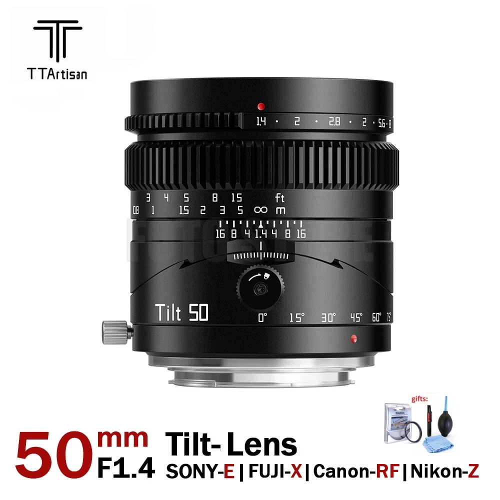 TTartisan 50mm F1.4 Tilt Lens Full Frame MF Tilt Lens for Fuji X RF ...