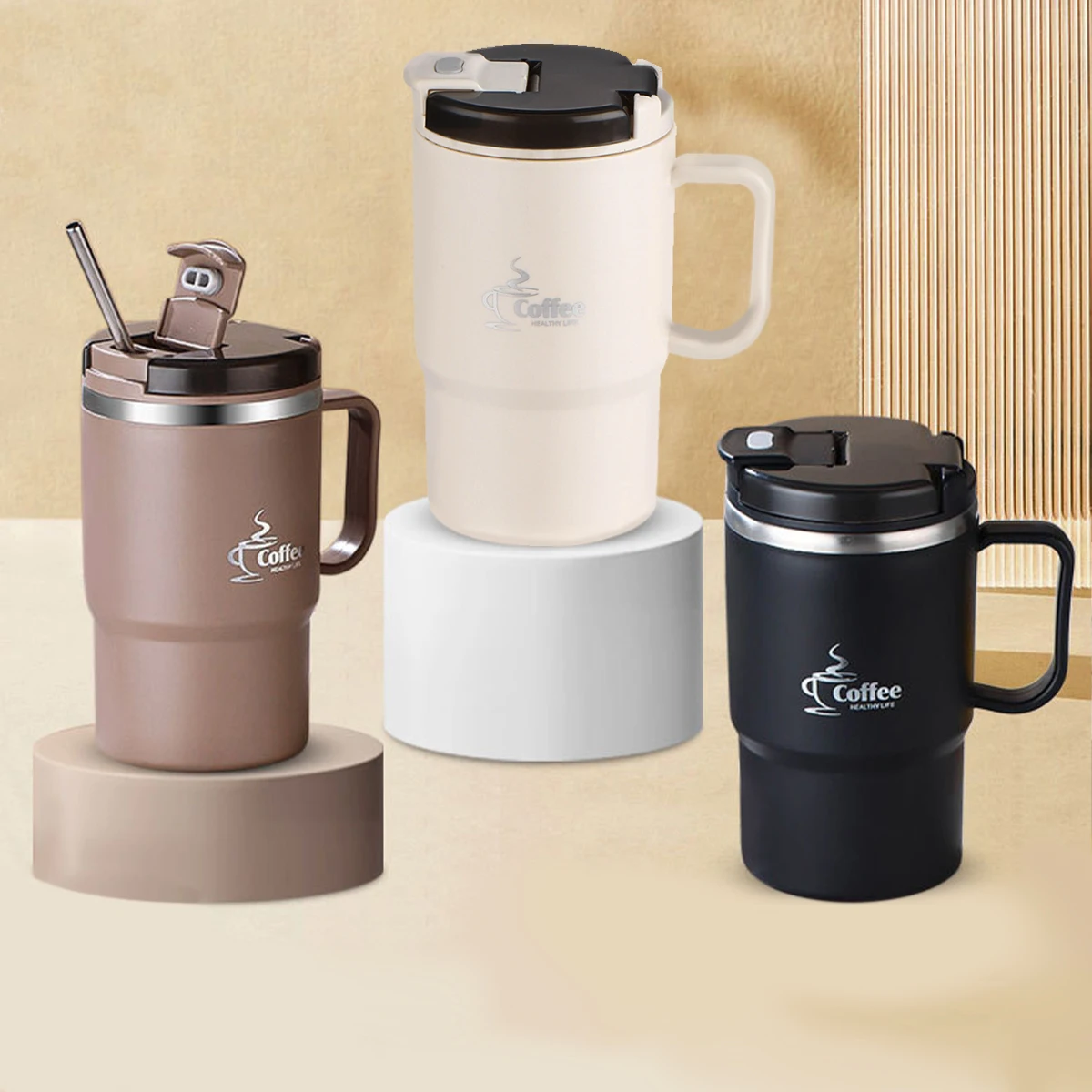 WORTHBUY-Coffee-Cup-With-Strainer-Spoon-304-Stainless-Steel-Office ...