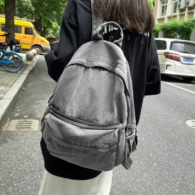 New-Gray-Denim-Backpack-Women-s-Leisure-Travel-Outing-Shoulder-Bag ...