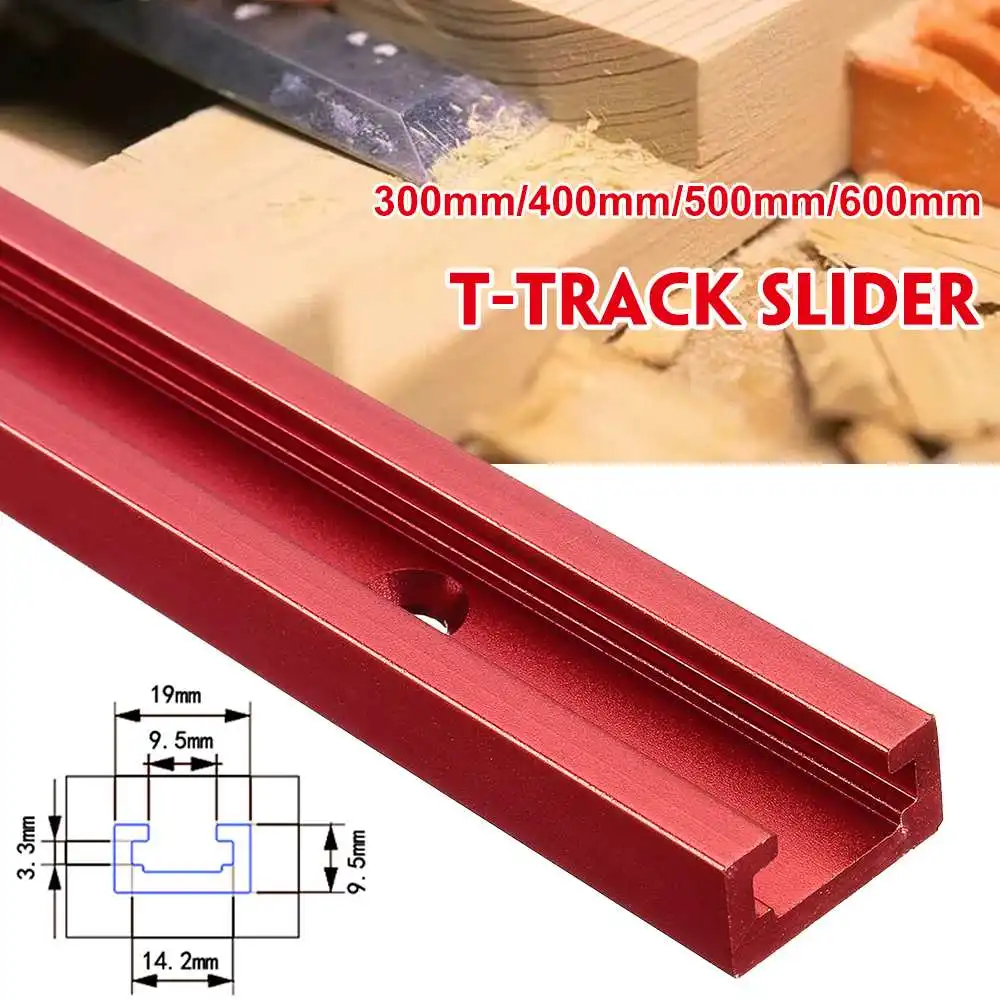 Woodworking Chute Rail T-Slot Track Aluminium Alloy 300-600mm T-Track T ...