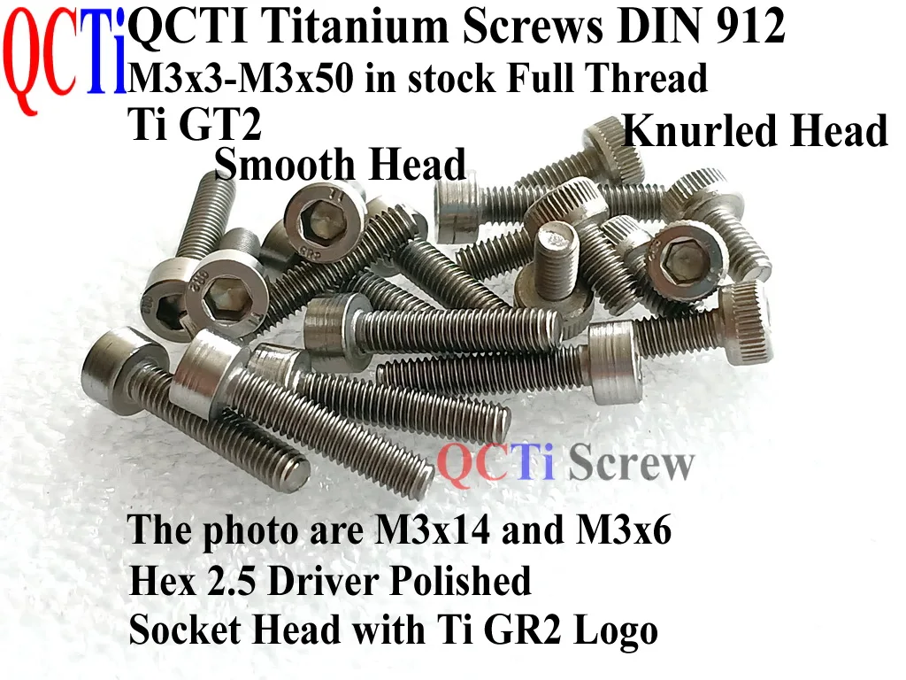DIN 912 M3 Titanium screw M3x3 M3x4 M3x5 M3x6 M3x10 M3x12 M3x14 M3x16 ...