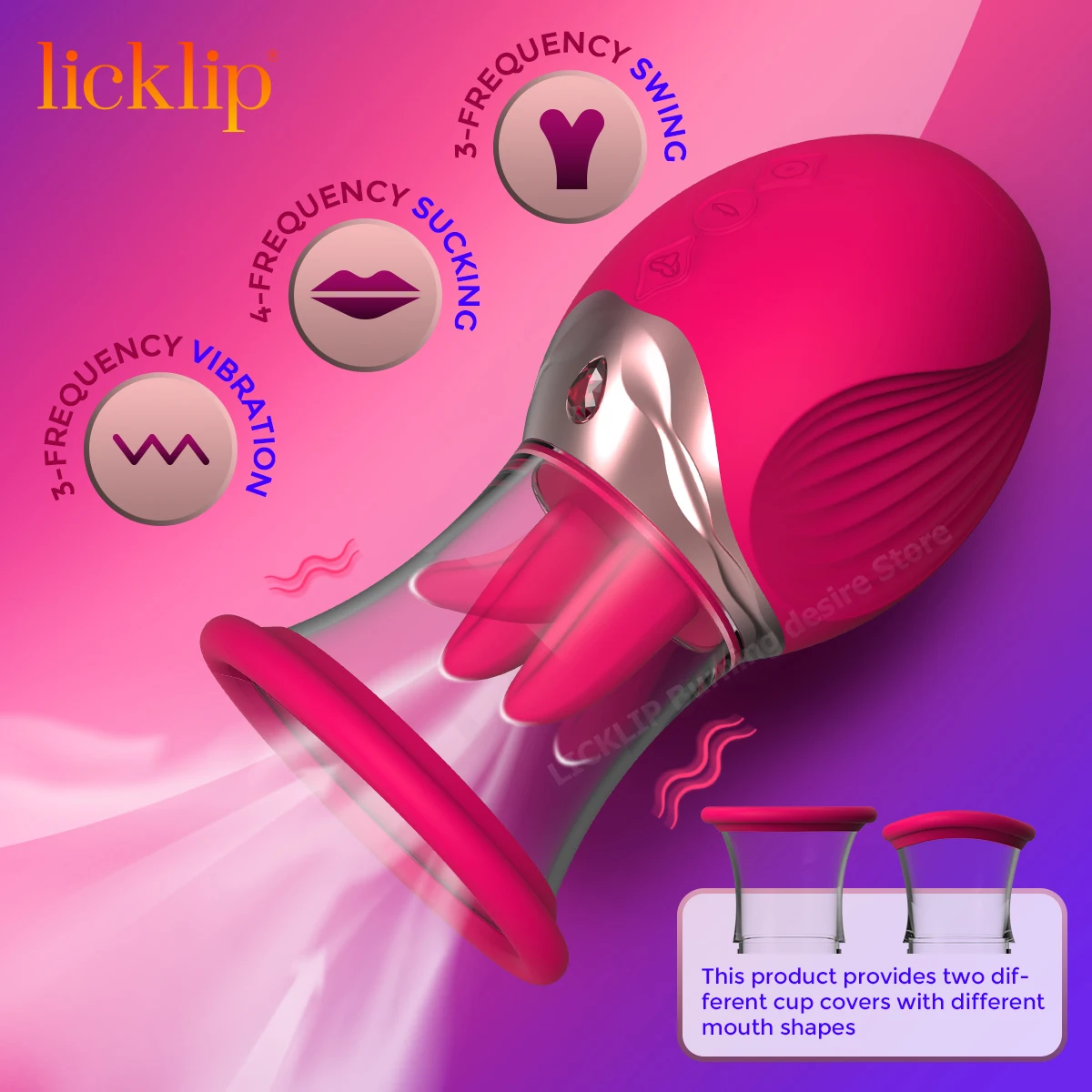 Licklip Vibrador Lambendo Língua Com Copo De Sucção Para Mulheres Massageador Mamilo