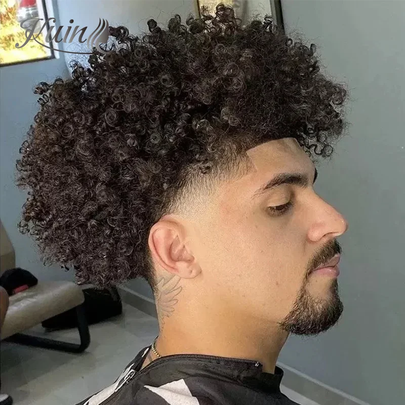 Deep-Curly-Hairpiece-Men-Capillary-Prosthesis-4mm-25mm-Afro-Curl-Human ...