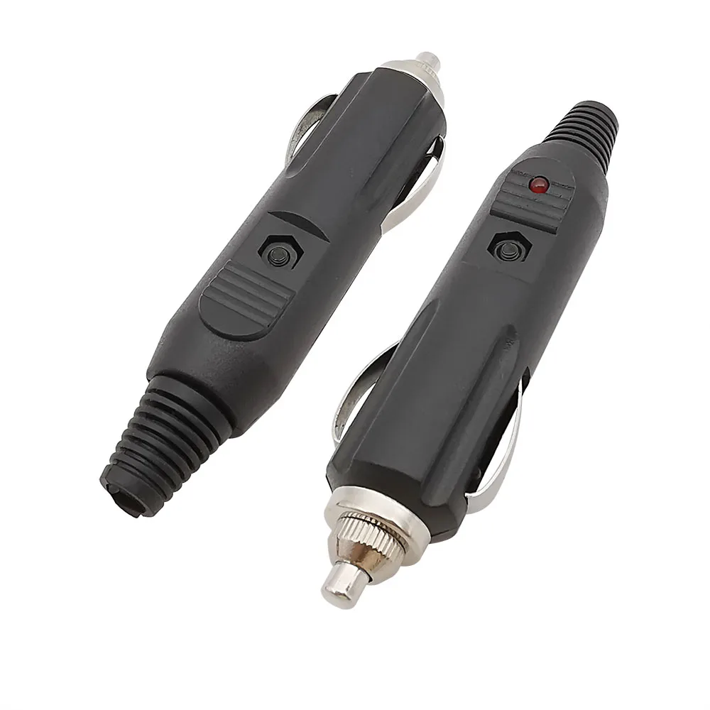 1/2/5Pcs 12V Auto Male Car Cigarette Lighter LED Socket Plug Connector ...