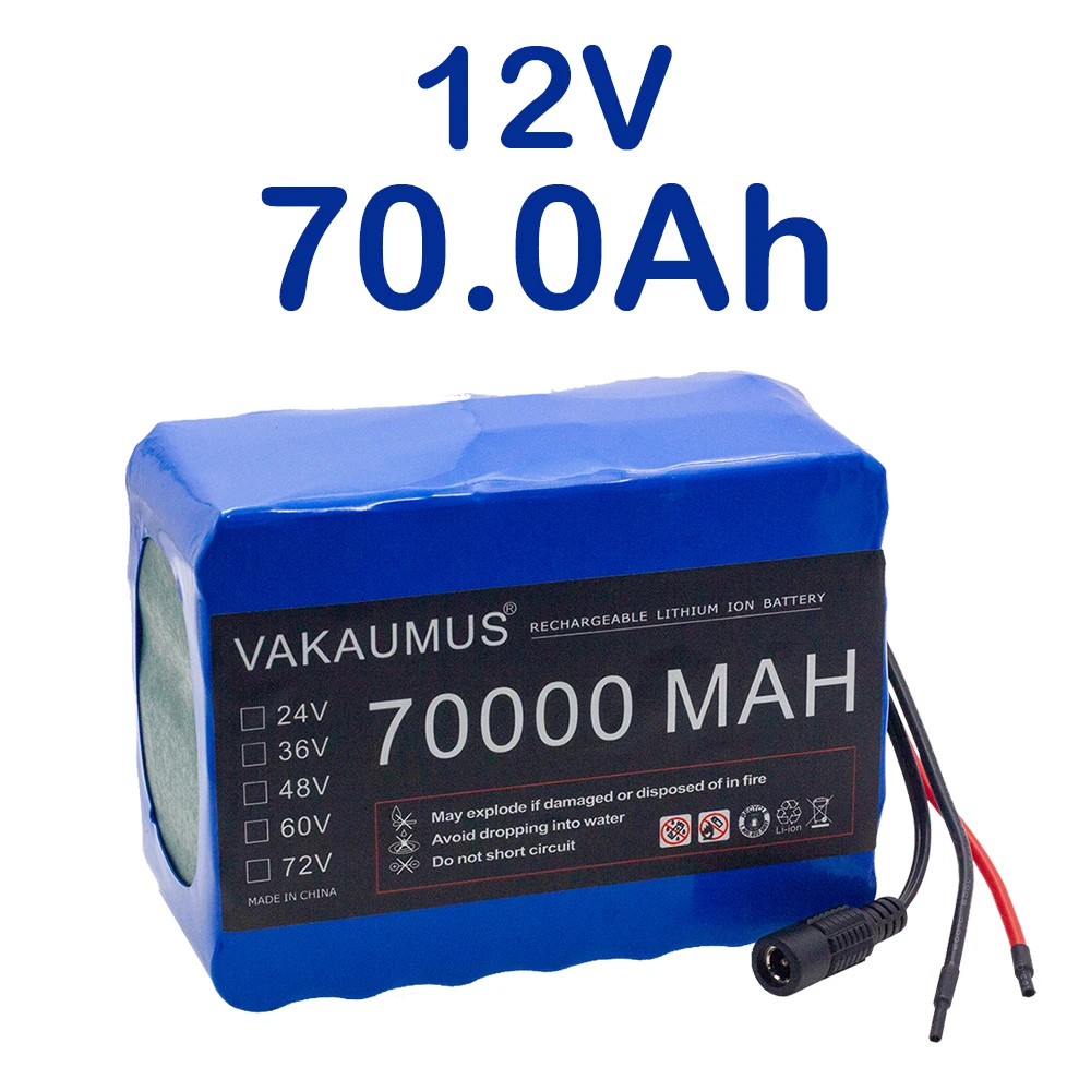 3S12P 12V 70AH battery pack 12.6V 70000MAH BMSLED light speaker tool ...