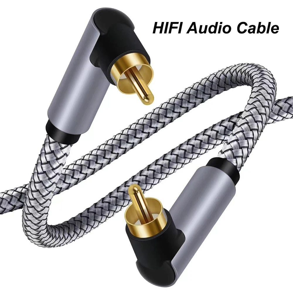 90-Degree-HIFI-Audio-Cable-Digital-RCA-To-RCA-Male-Coaxial-Amplifer ...