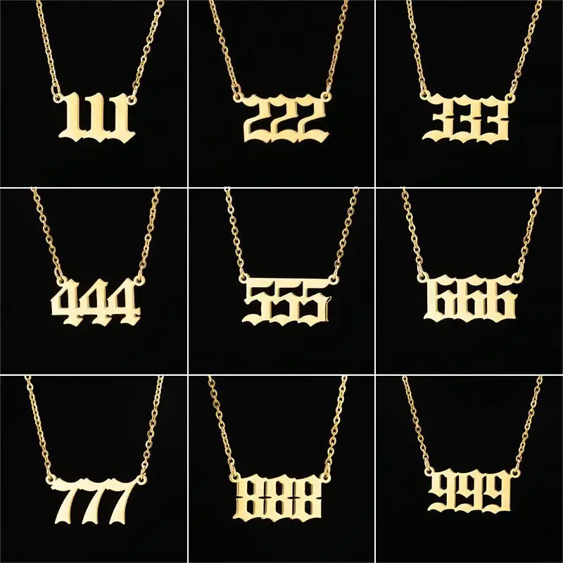 777-Lucky-Angel-Number-Charm-Silver-Gold-Color-Woman-Ladies-Chain ...