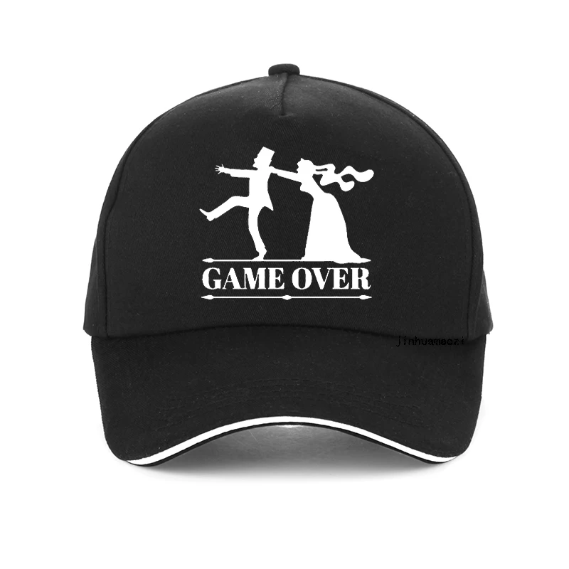 Game Over Bride Groom Bachelor Party Funny Baseball Cap Mens Casual ...