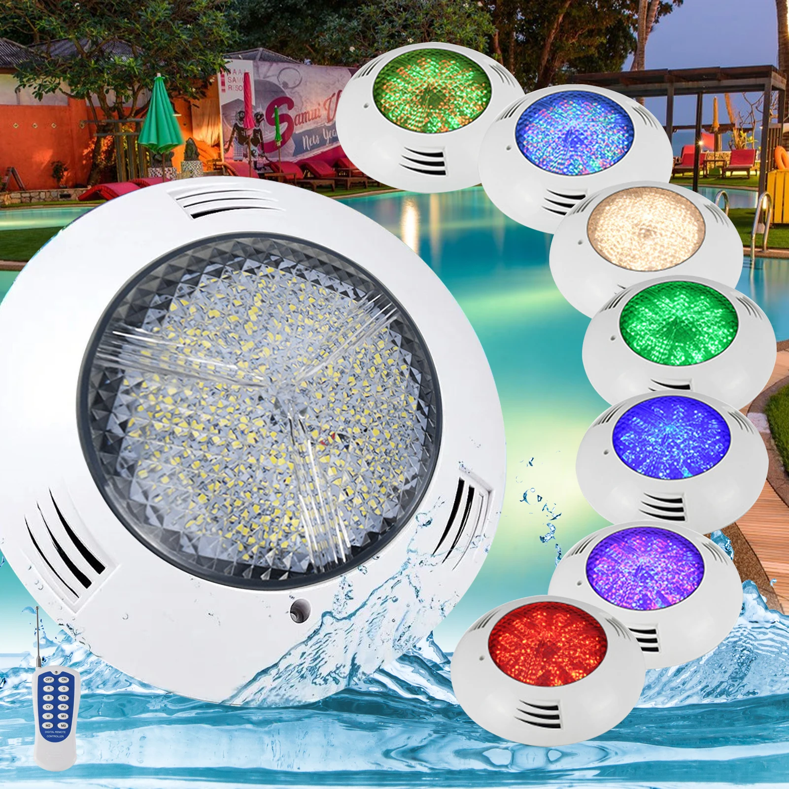 Swimming-Pool-Wall-mounted-Light-Remote-Control-Colorful-Light-12V-35W ...