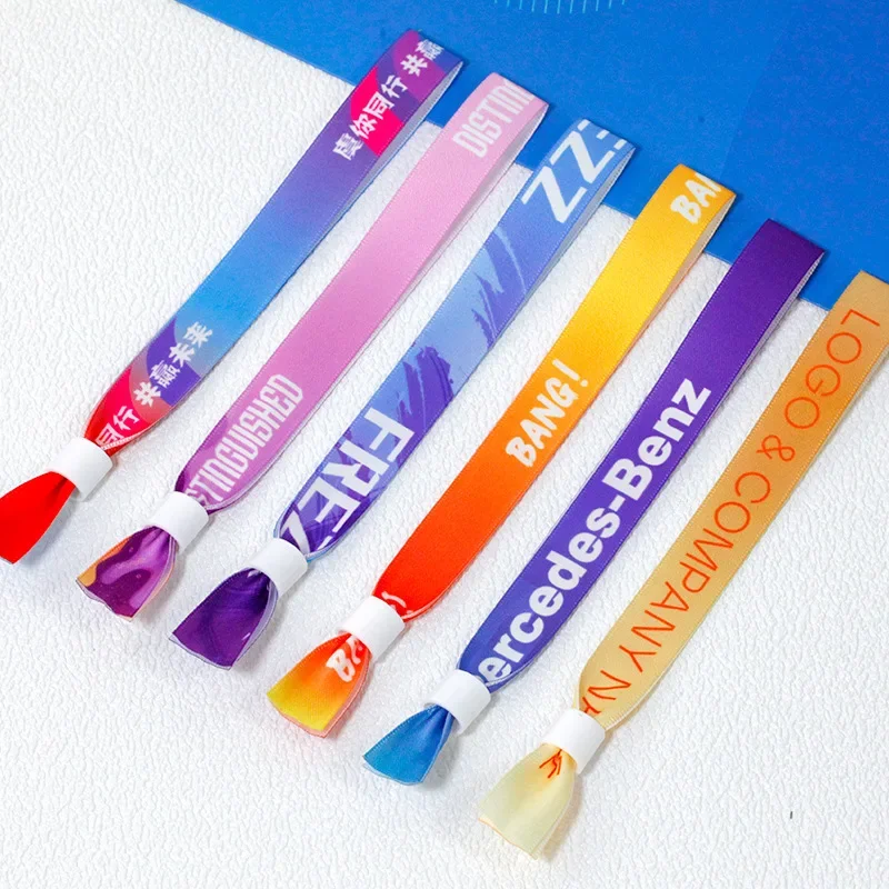100Pcs Party Bracelets Event Wristbands Customized Personalized Colored ...