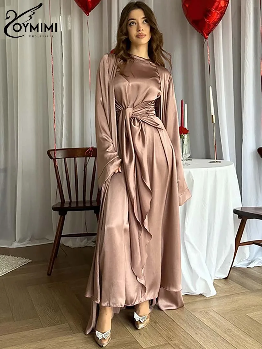 Oymimi-Fashion-Brown-Sets-Womens-2-Piece-Elegant-Long-Sleeve-Simple ...