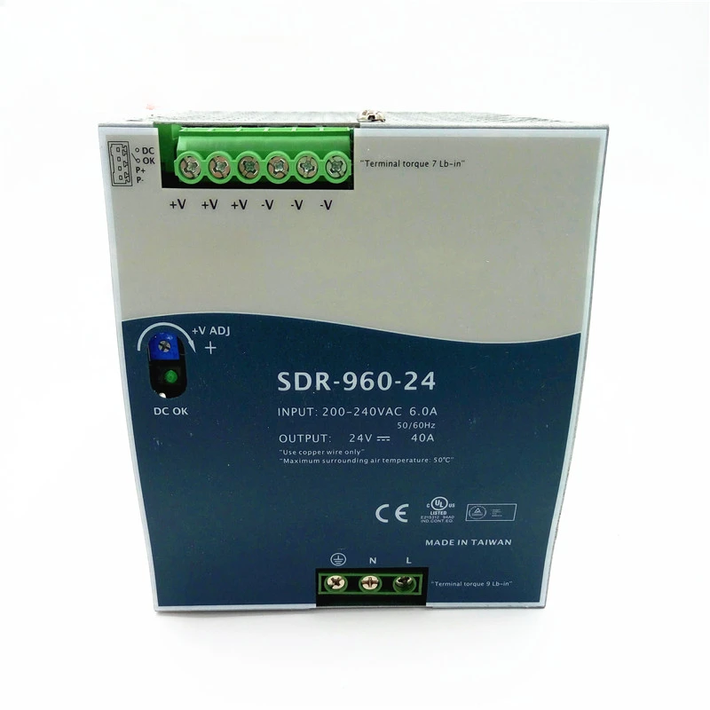 Meanwell SDR-960-24 960W 24V High Efficiency AC DC Switch Mode DIN Rail Switching Power Supply