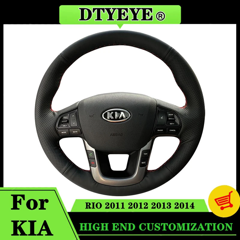 Car-Steering-Wheel-Cover-For-KIA-RIO-2011-2014-Funda-Volante-Customized ...