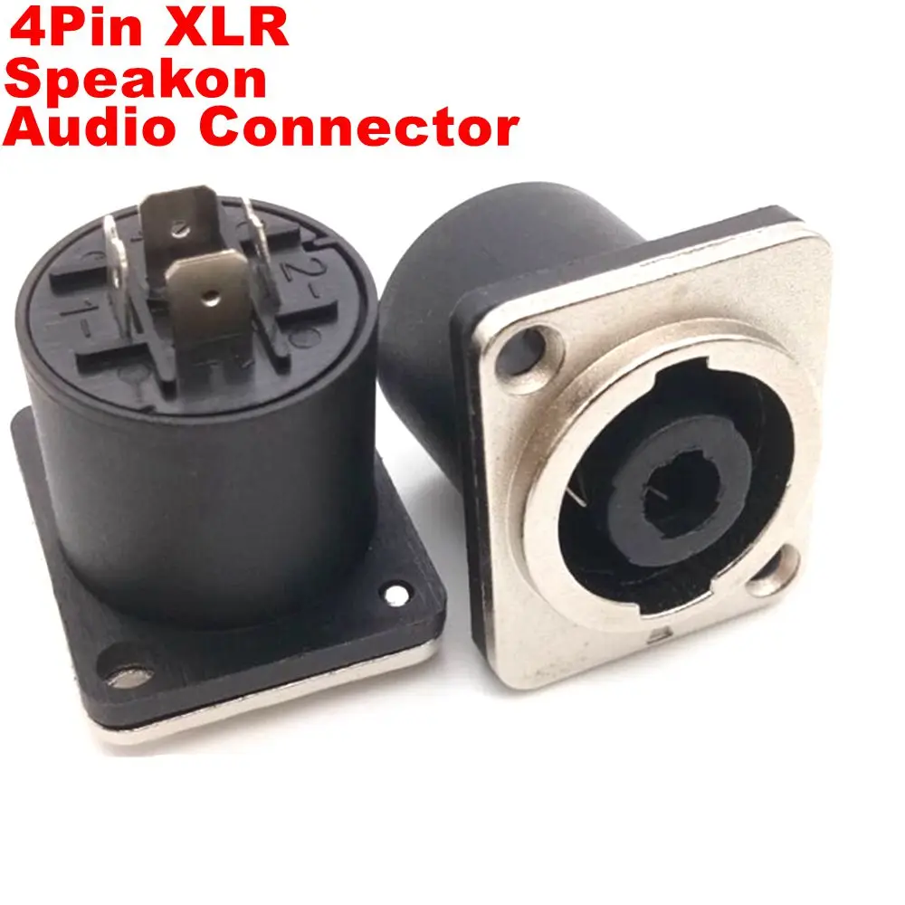 1-pcs-4Pin-XLR-Speakon-Female-Jack-Cable-Connector-4Pole-Panel-Mount ...