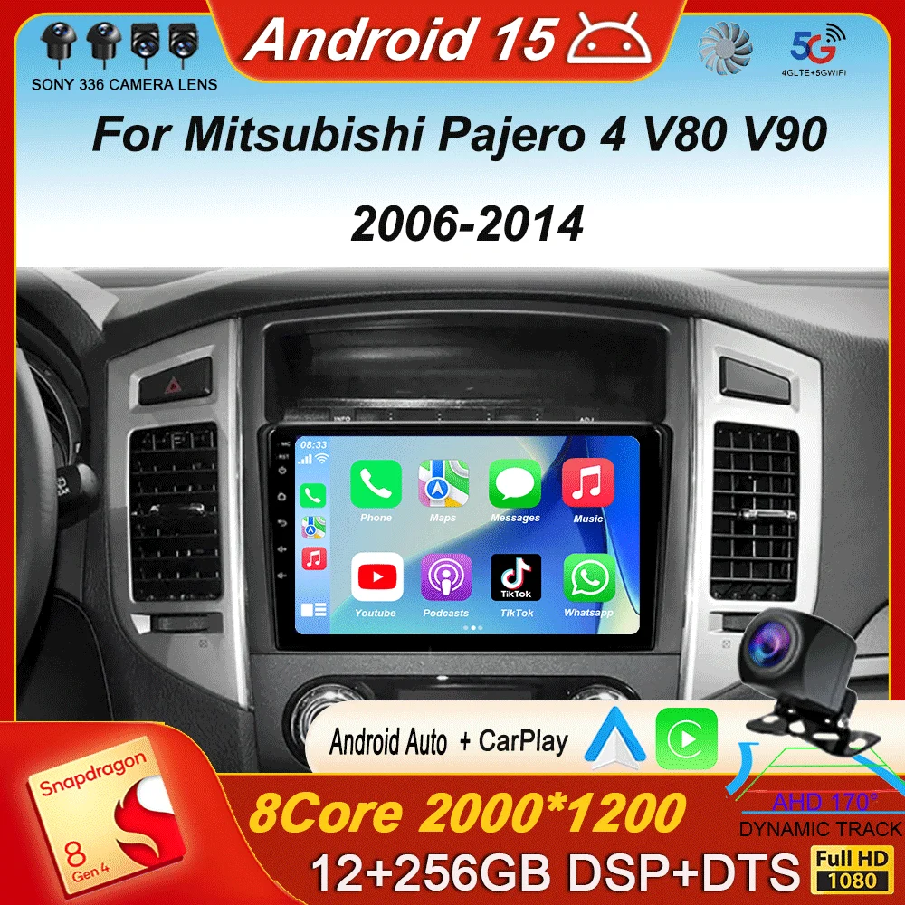 Android 15 Carplay Car Radio For Mitsubishi Pajero 4 V80 V90 2006 ...